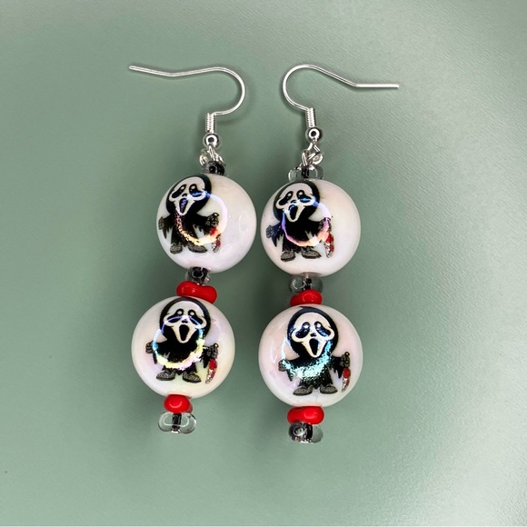 Hand Crafted | Jewelry | Handmade Horror Scream Beaded Black White And ...